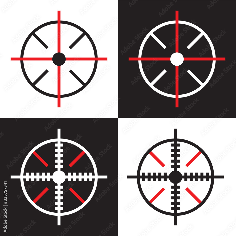 Gun Sight Crosshairs Bullseye Isolated Vector. crosshair and sight ...