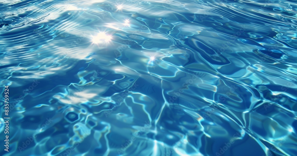 Water texture background with ripples and light reflections on ...