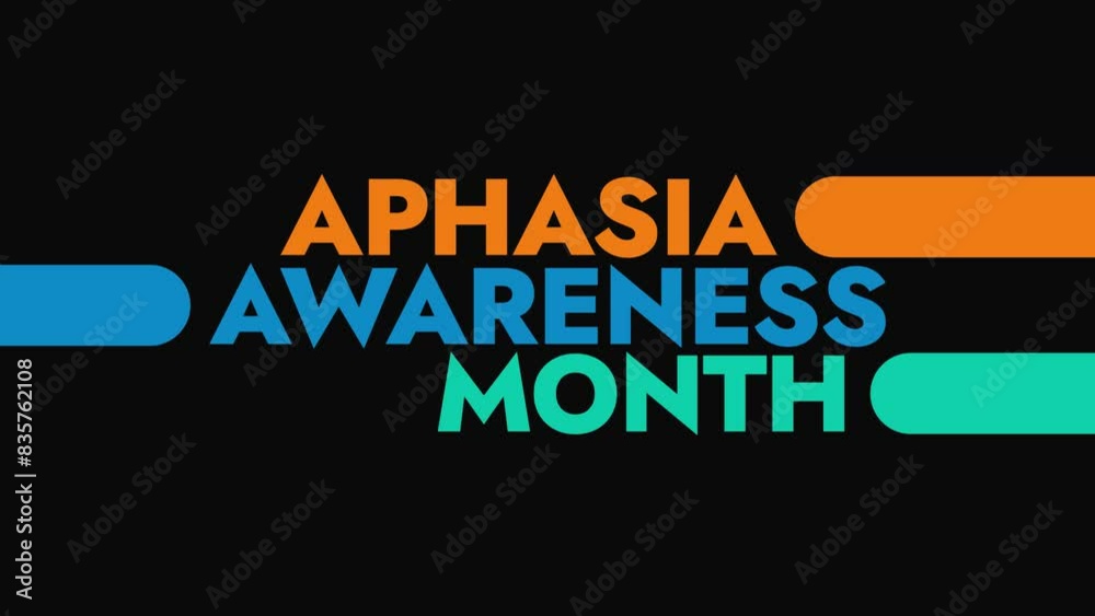 Aphasia Awareness Month colorful motion graphics seamless loopable text ...