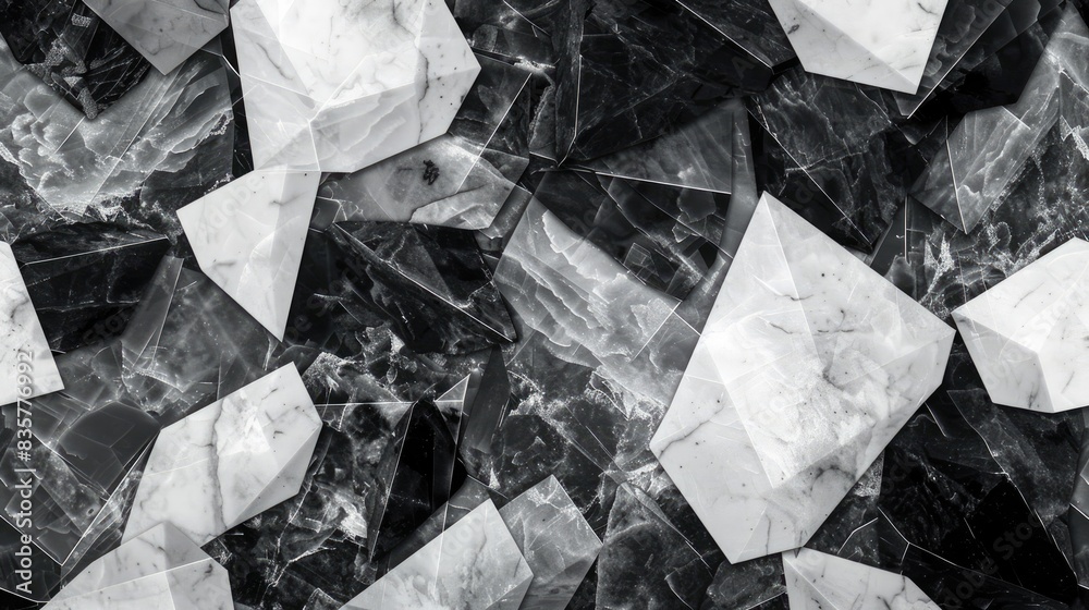 Seamless Grayscale Black and White Crystal Tile Texture Stock ...