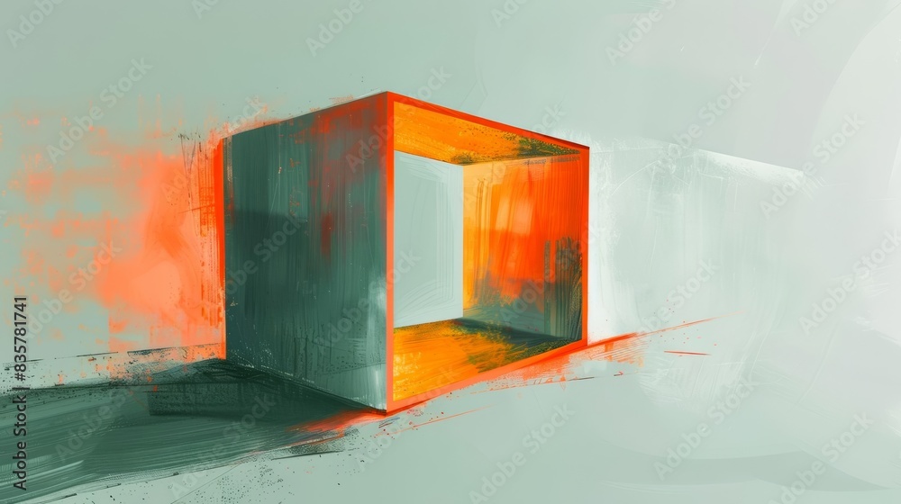 Rectangular cavity design theme side view illustrating the structure of ...