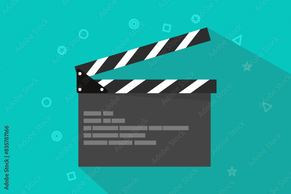 Clapperboard concept, film industry, film video equipment, rotary style ...