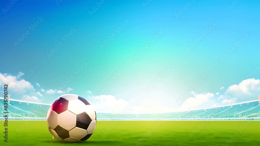 Soccer ball and soccer field banner template design for football or ...