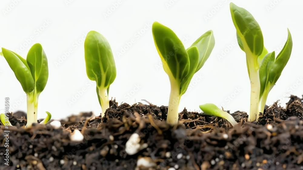 High-Resolution 4K Image of a Young Plant Sprout Growing from Soil on ...