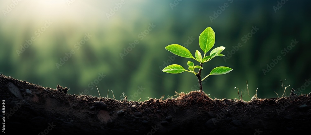 A symbol of economic crisis is represented by a new green sprout ...