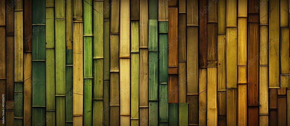 Local Indonesian artists create a traditional rattan wall pattern craft ...