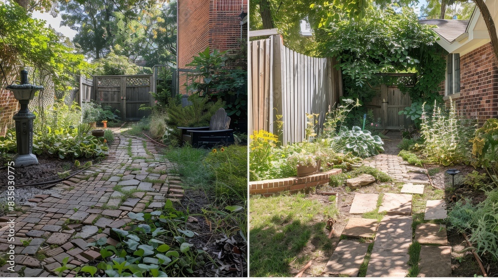 A series of before-and-after images illustrating the transformation of ...