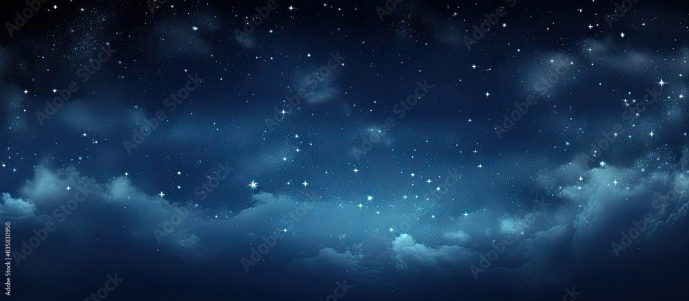 Starry sky at night in shades of blue with stars, perfect as a ...