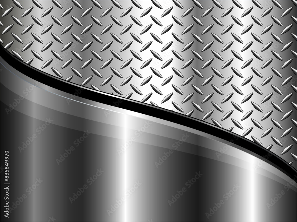 Silver chrome metal background with chrome shiny diamond plate pattern ...