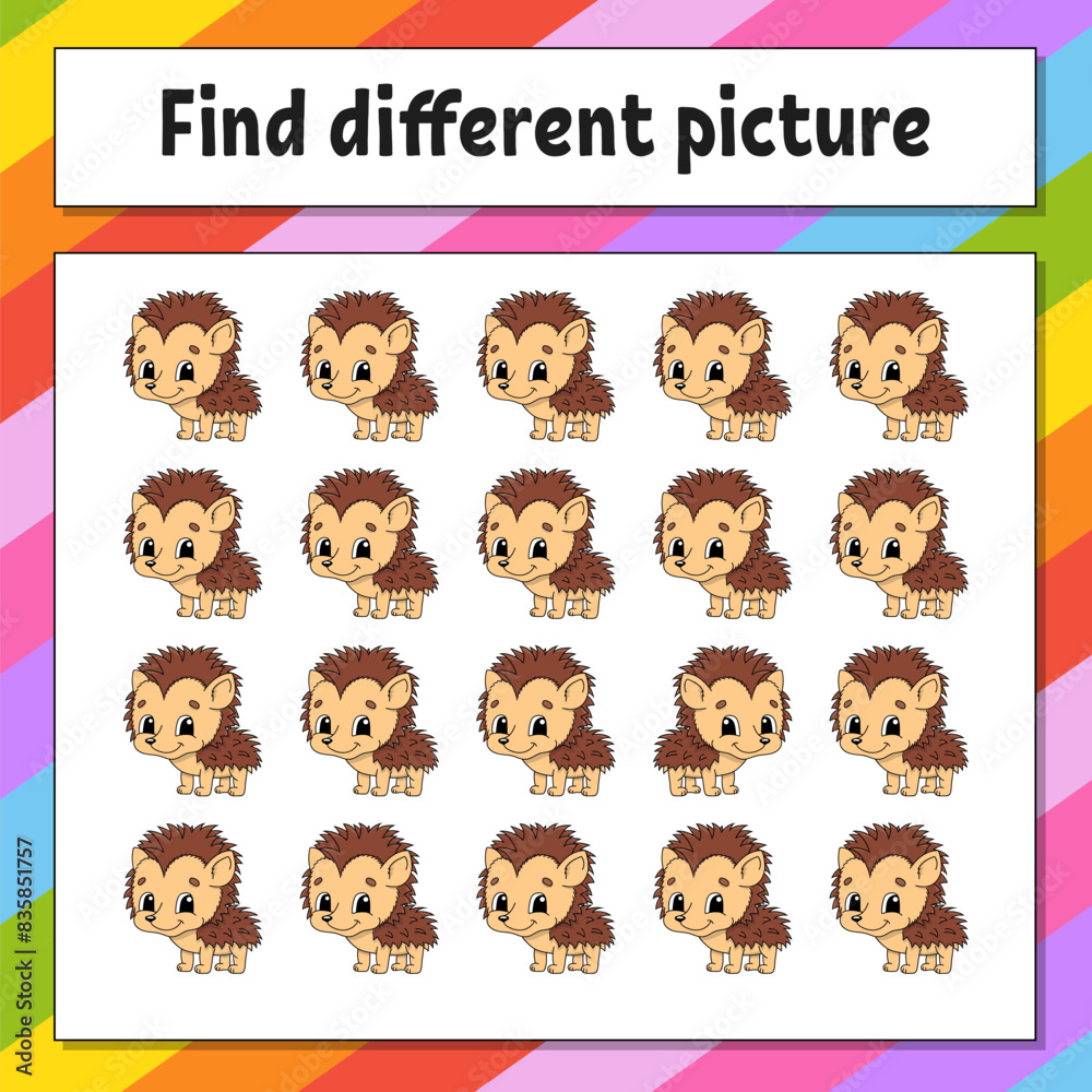 Find different picture. Educational activity worksheet for kids and ...