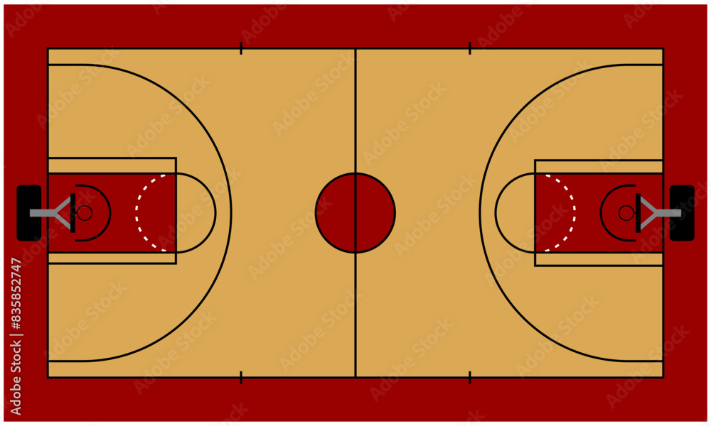 Vector Basketball Court Icon with Editable SVG Design Stock Vector ...