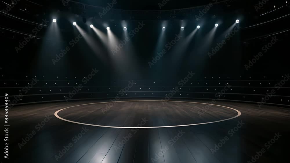 podium Futuristic showcase with platform for product displaying. Empty ...