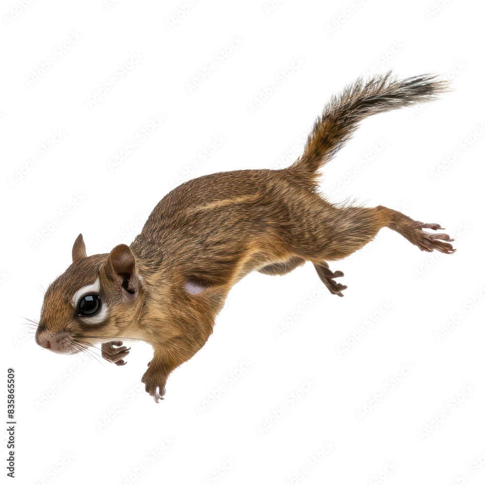 Flying Squirrel side view full body isolate on transparency background ...