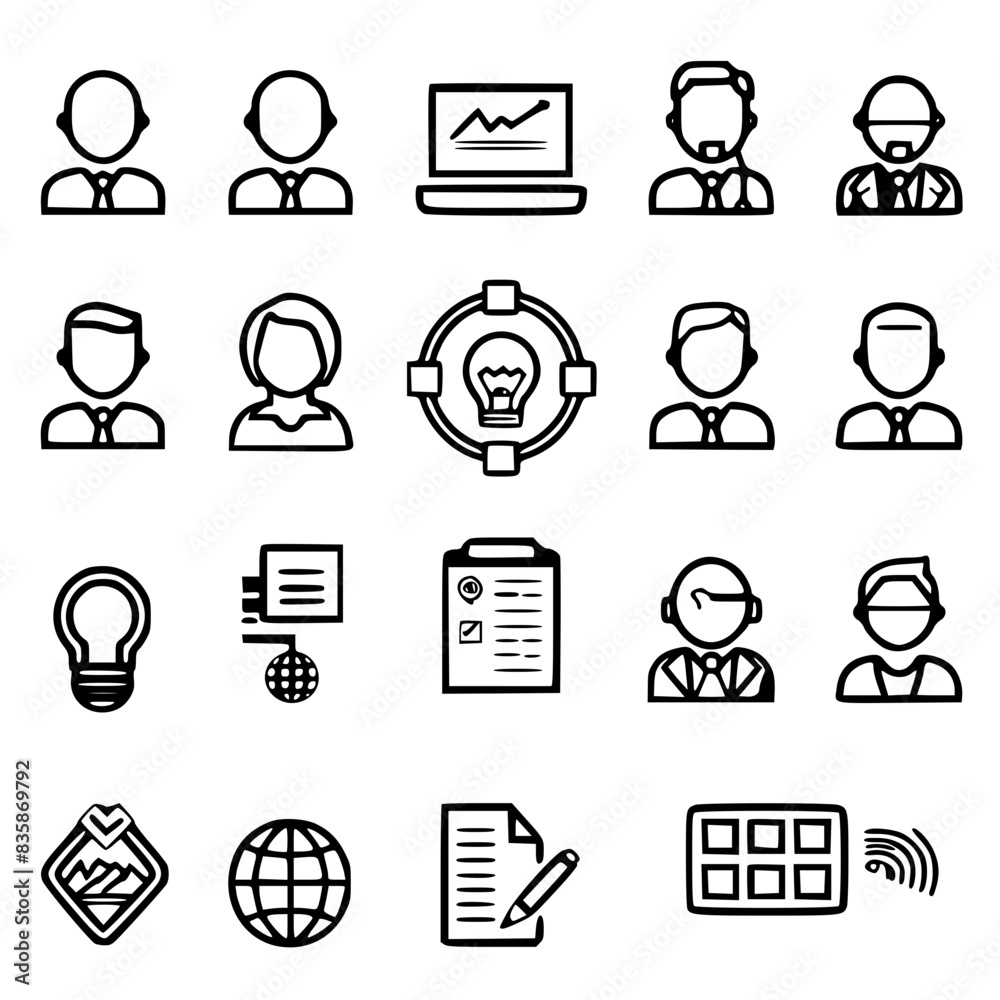 business icon, communication icon, strategy icon, leadership icon ...