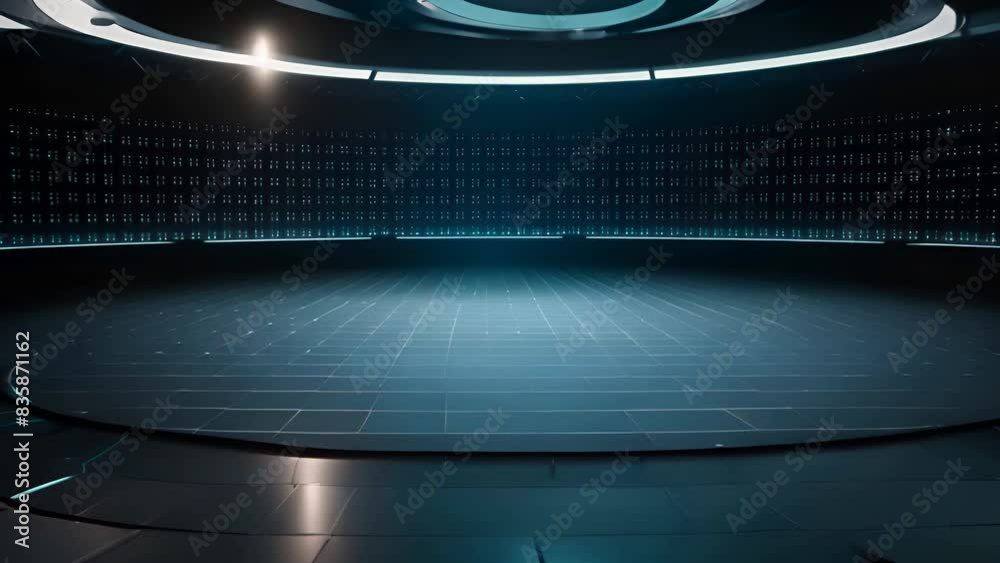 podium Futuristic showcase with platform for product displaying. Empty ...