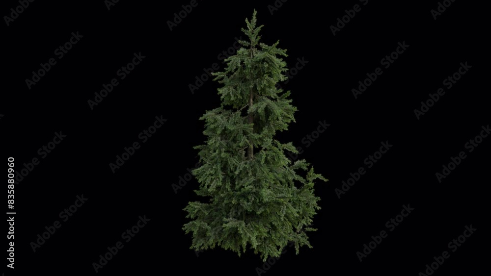 Cedrus Tree blowing in the wind. Wind blows the Cedar Tree. Animated ...