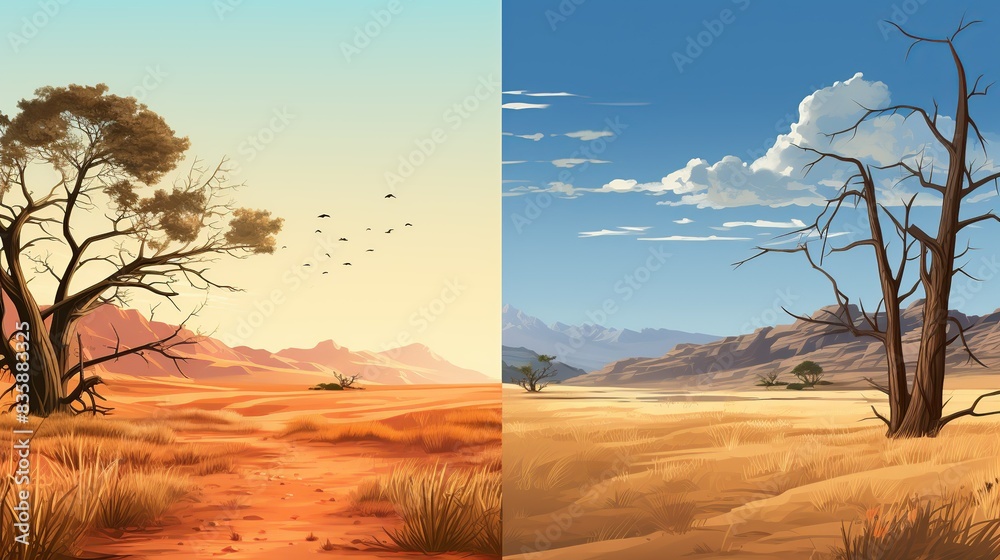 A stark before-and-after comparison of an area affected by ...