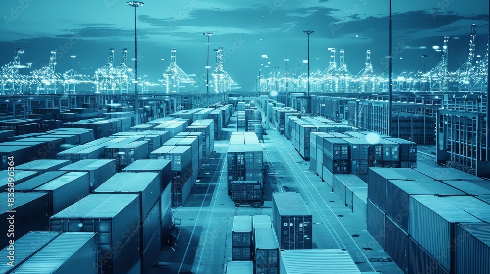 Supply Chain Optimization theme front view Streamlining agriculture ...