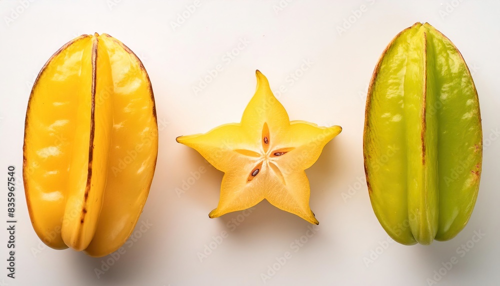 Carambola, also known as star fruit - Averrhoa carambola - a species of ...