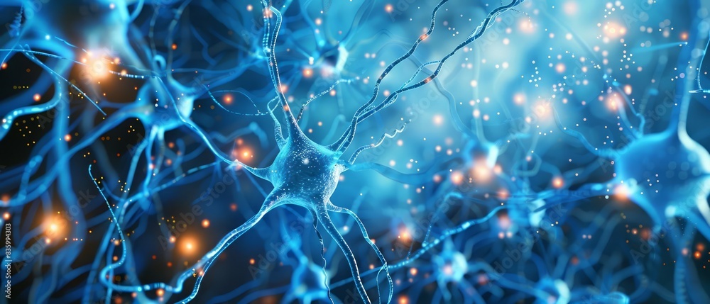 Illustrate the interconnection of neurons and synapses in a human brain ...