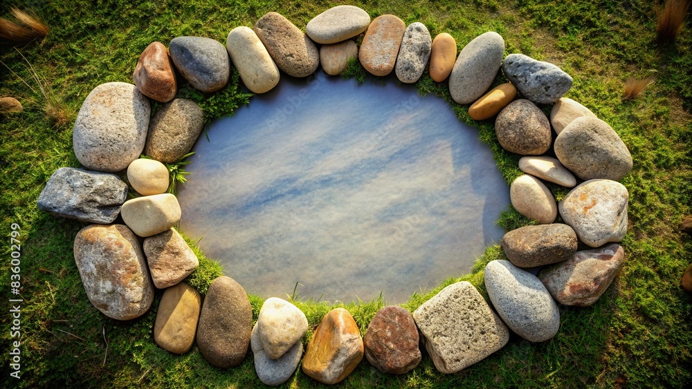 Rock stone circle frame for photo or picture, nature, rocks, stones ...