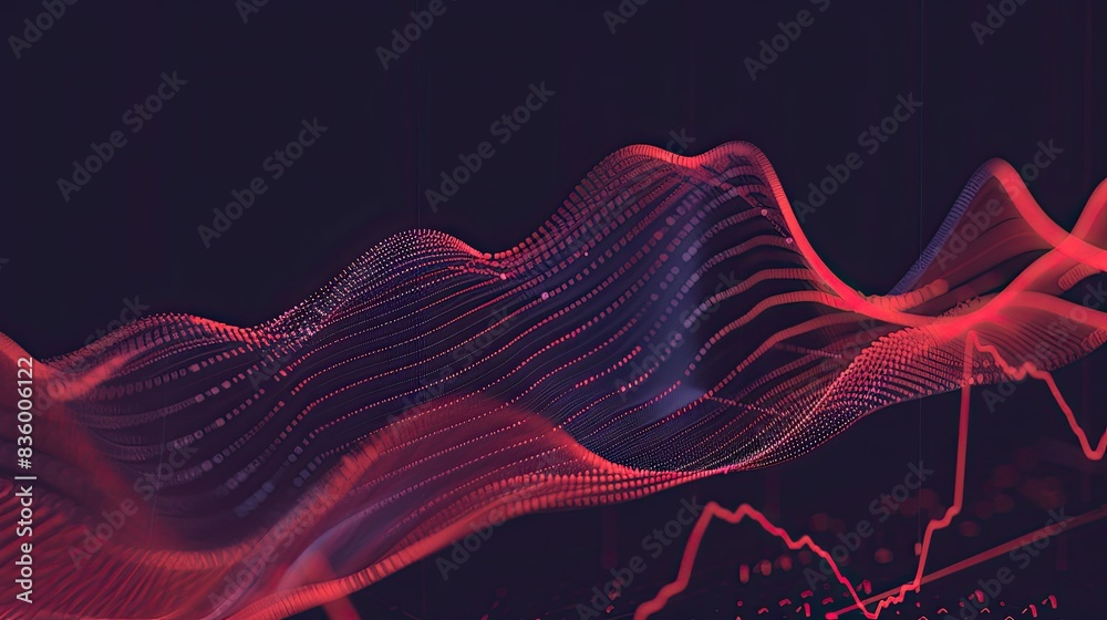 Line graph with fluctuating lines in a modern style, representing ...