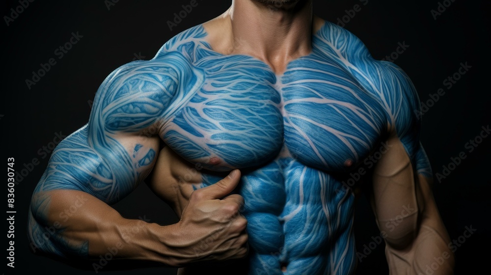 Detailed and powerful highresolution image of muscular arm veins and ...