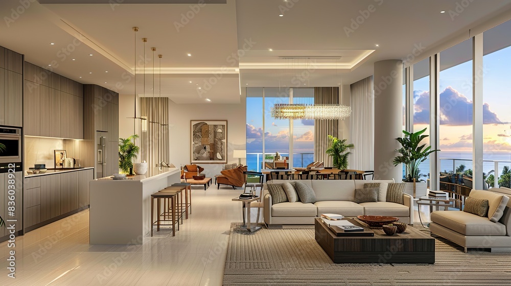 Elegant presentation of a high-rise condo model with floor plans and ...