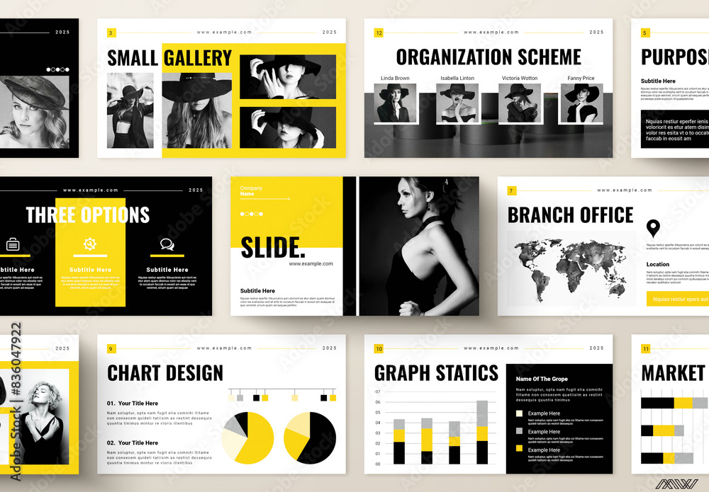 Clean Business Presentation Layouts with Editable Charts Stock Template ...