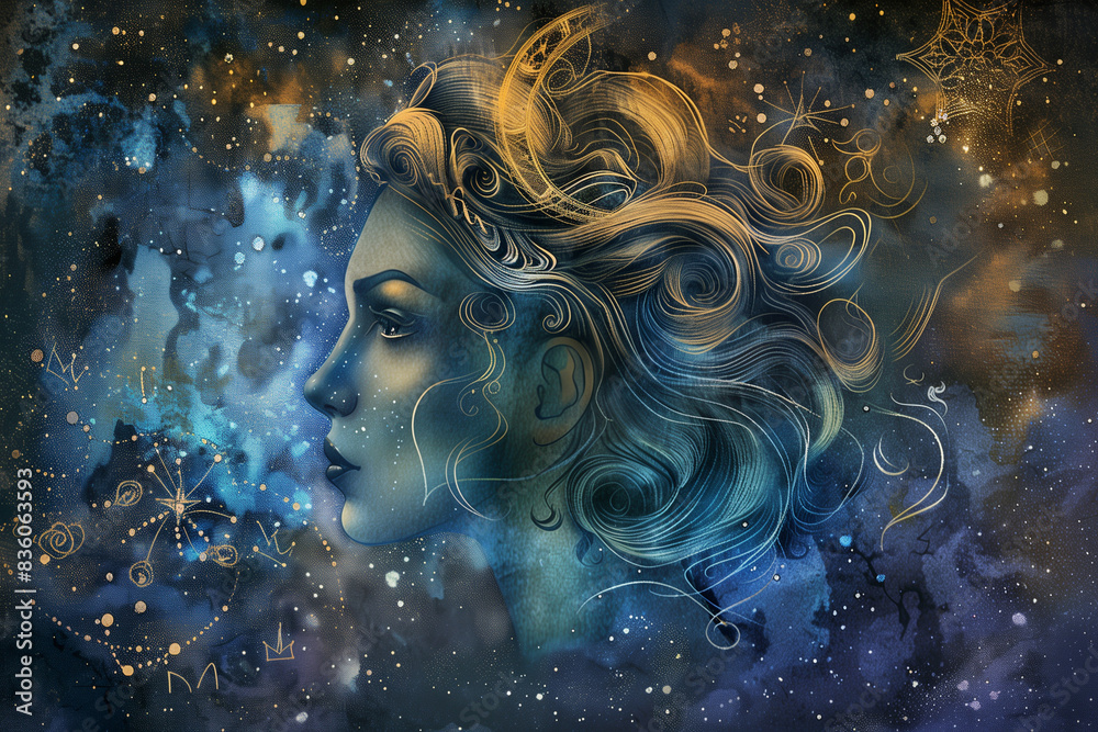 wallpaper of spiritual astrological zodiac sign libra Stock ...