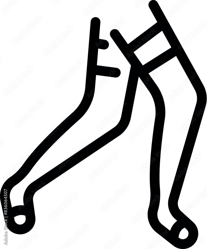 Vector icon of simplified human legs in black and white, ideal for ...