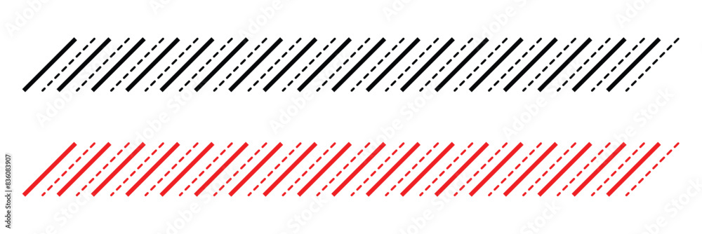 Slash line border. Diagonal parallel lines divider strip. Tilt strip ...