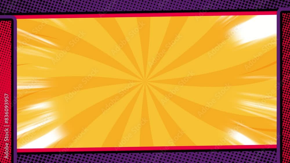 Comic style background pop rays | Sun rays rotating for comics ...
