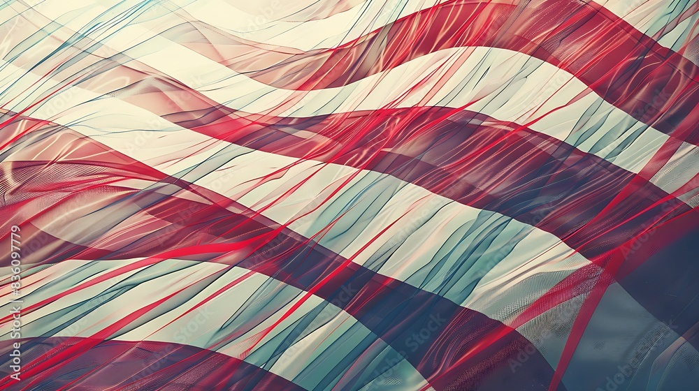 Abstract American flag image using circles and curves. To create a ...