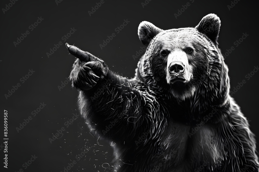 Animated dancing bear pointing at the camera with one paw sketch ...