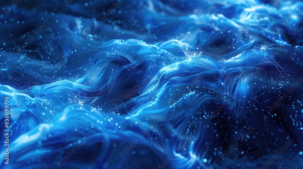 Image of bioluminescence in nature dark blue magic blue light flashes ...