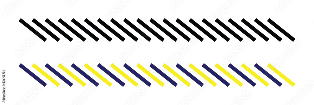 Slash line border. Diagonal parallel lines divider strip. Tilt strip ...