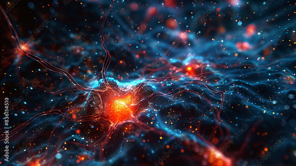 Visualization of brain neurons and their complex network of synapses Stock Illustration | Adobe ...