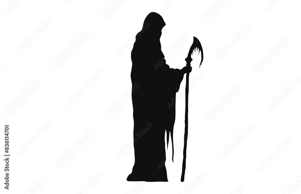 Grim Reaper silhouette. Angel of Death. death taker. Image of death in ...