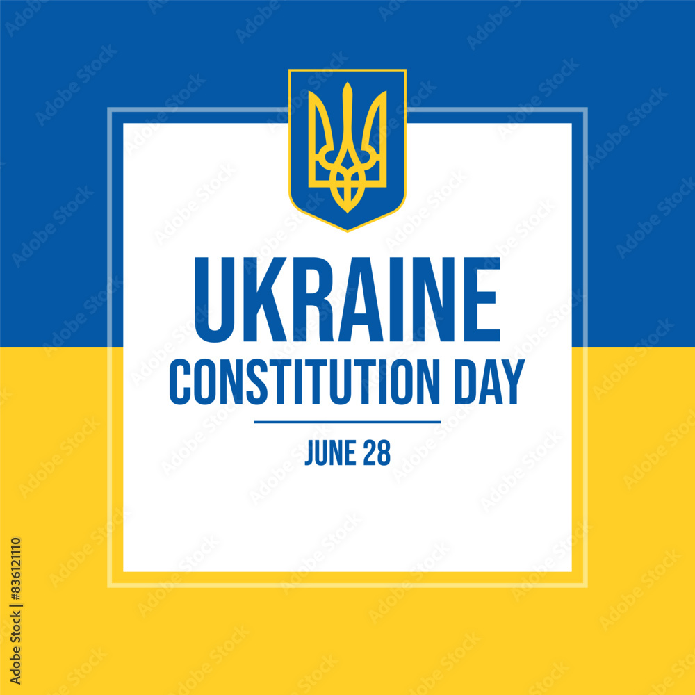Constitution Day of Ukraine poster vector illustration. Ukrainian flag ...
