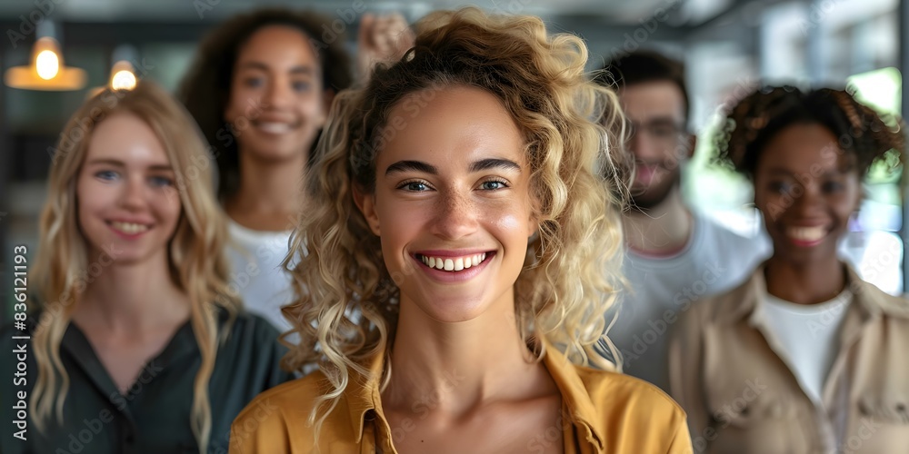 Diverse office team promotes workplace inclusion and multiculturalism ...