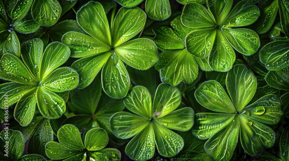 High-resolution image of vibrant green clover leaves with detailed ...