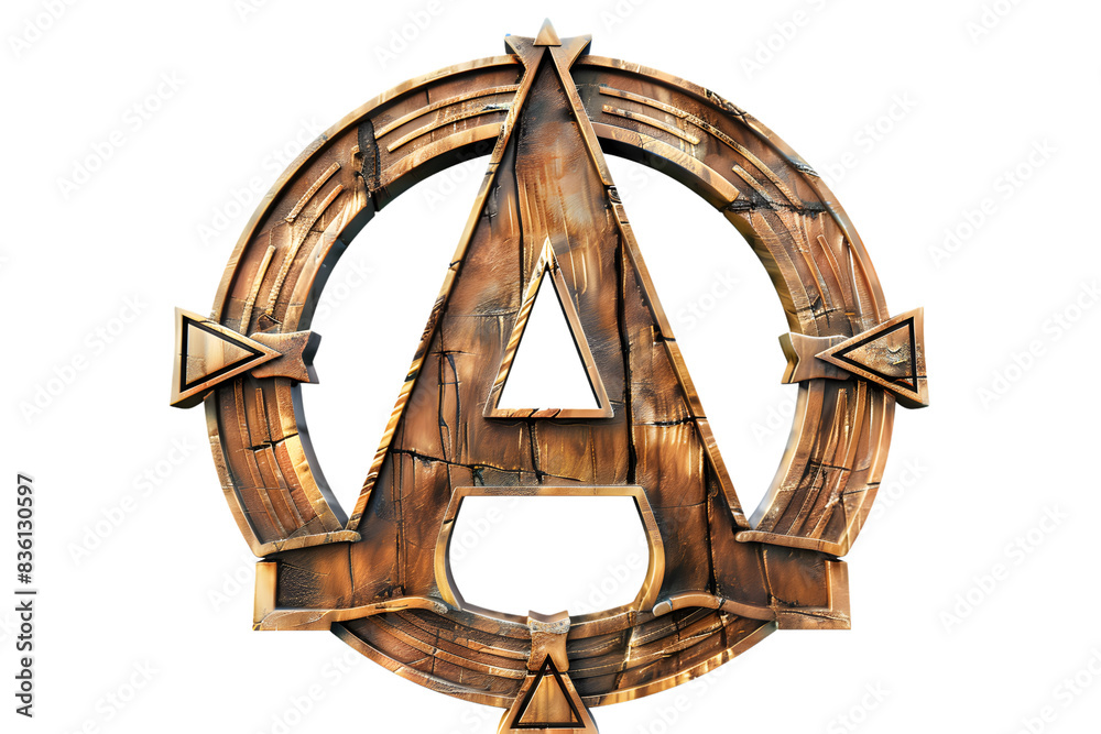 Wooden textured letter A logo with geometric accents, perfect for ...