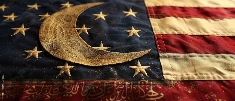 Unity in Diversity American Flag and Islamic Symbols Patriotic ...