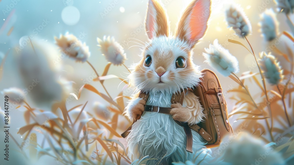 Rabbit Adventurer Cute and vibrant visual style for a logo and ...