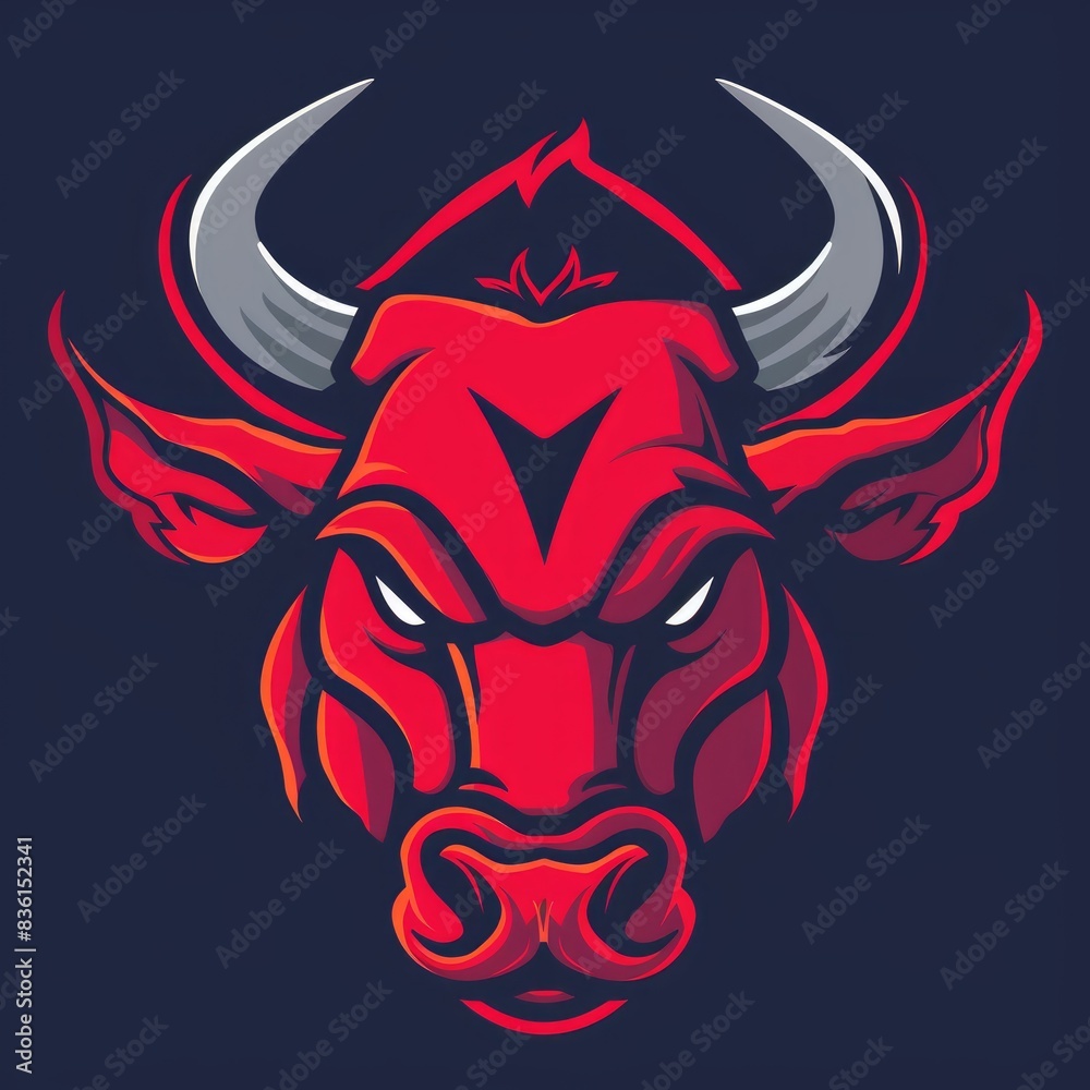 Cartoon red bull mascot, drawn character Stock Illustration | Adobe Stock