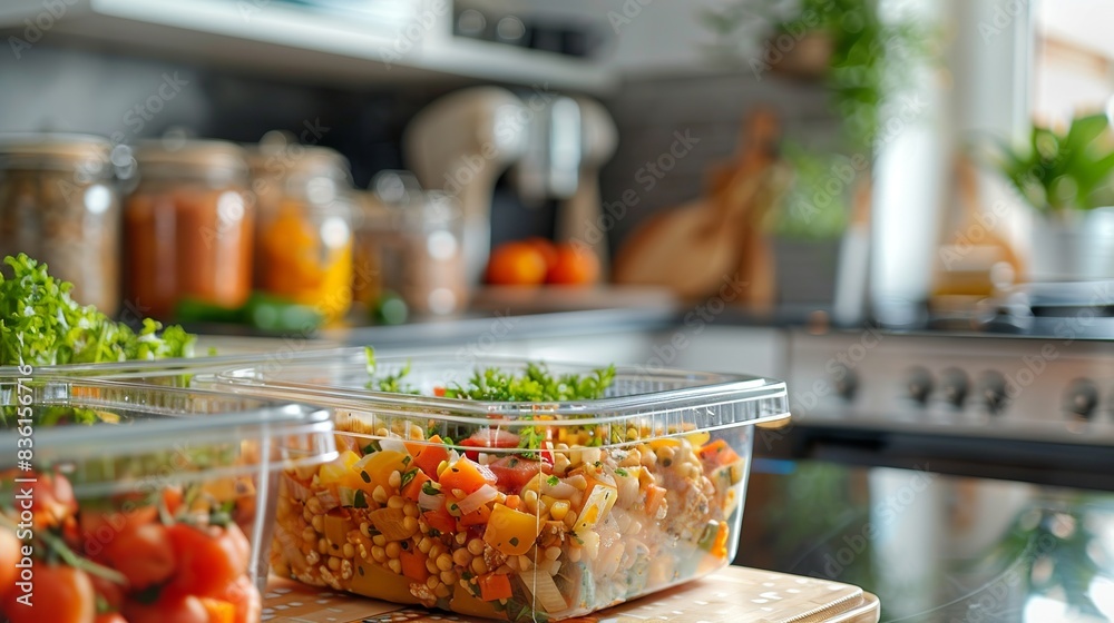 website banner image for healthy meal prep store, with real life food ...