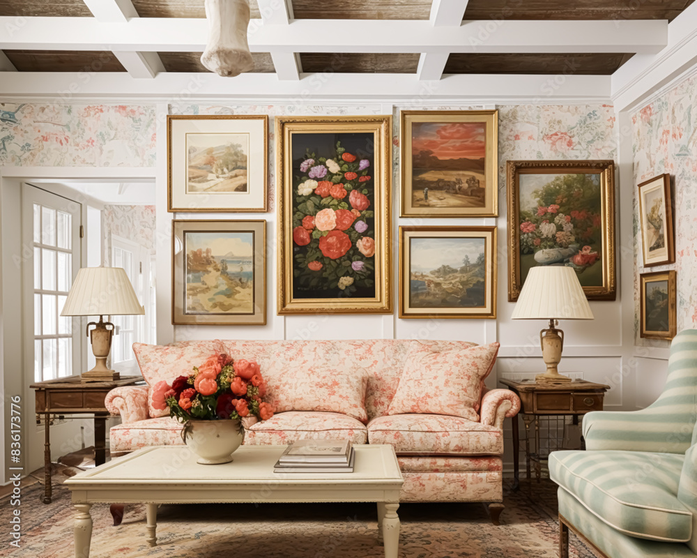 Living room gallery wall, home decor and wall art, framed art in the ...