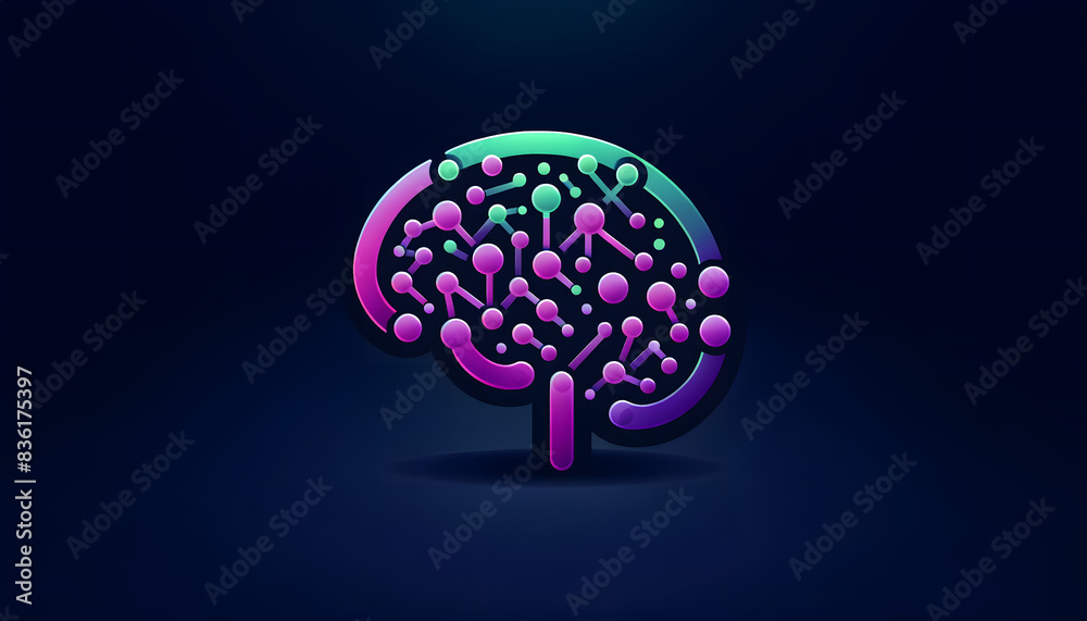 AI Brain Symbol: Advanced Neural Network Design Stock Illustration ...