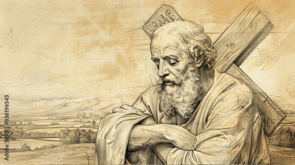 Saint Andrew the Apostle Being Crucified on X-Shaped Cross, Devotion ...